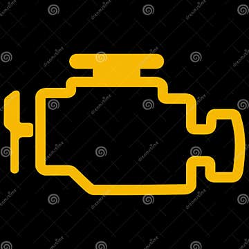 Amber Vector Graphic on a Black Background of a Dashboard Warning Light ...