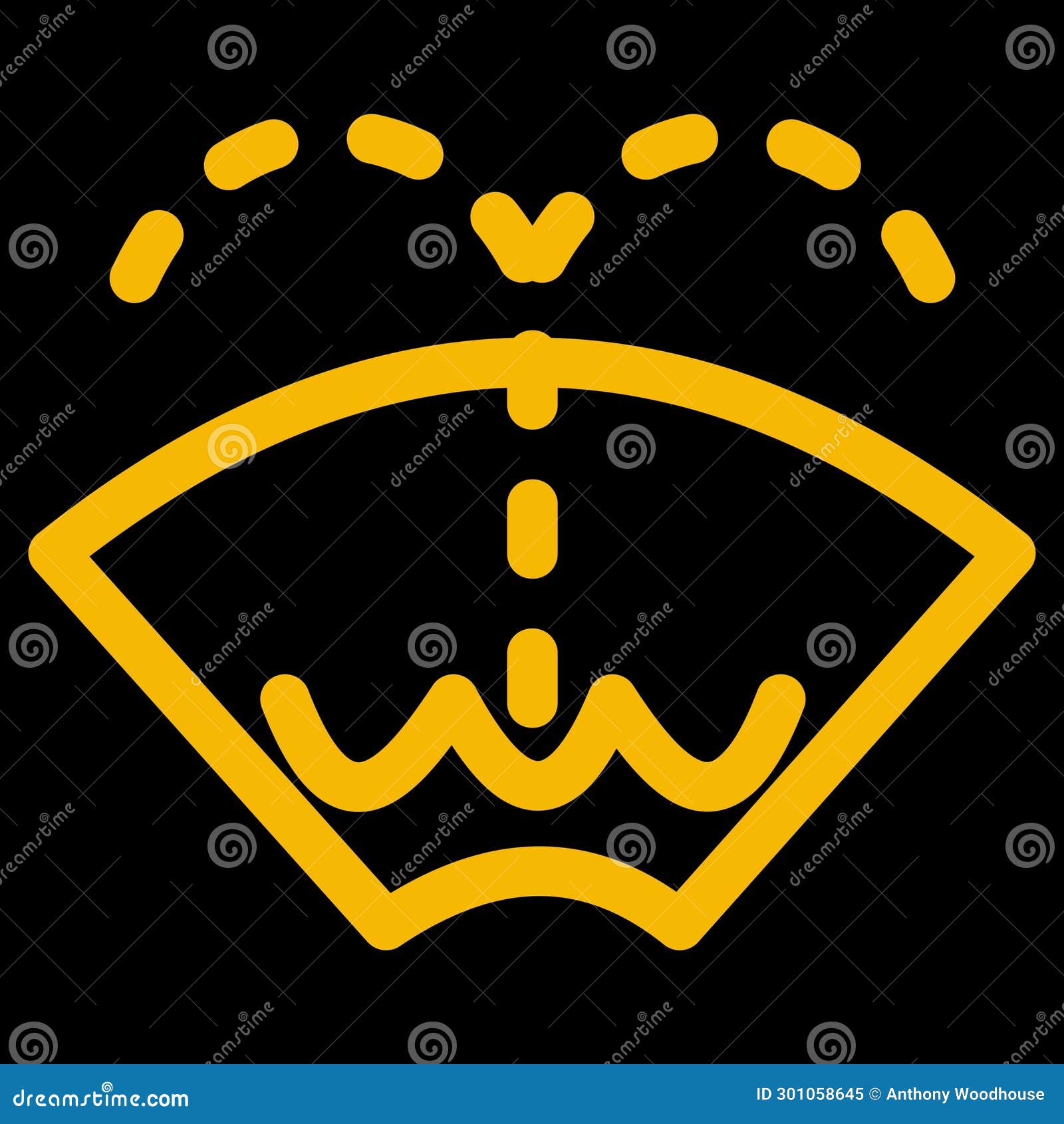 Amber Vector Graphic on a Black Background of a Dashboard Warning Light ...