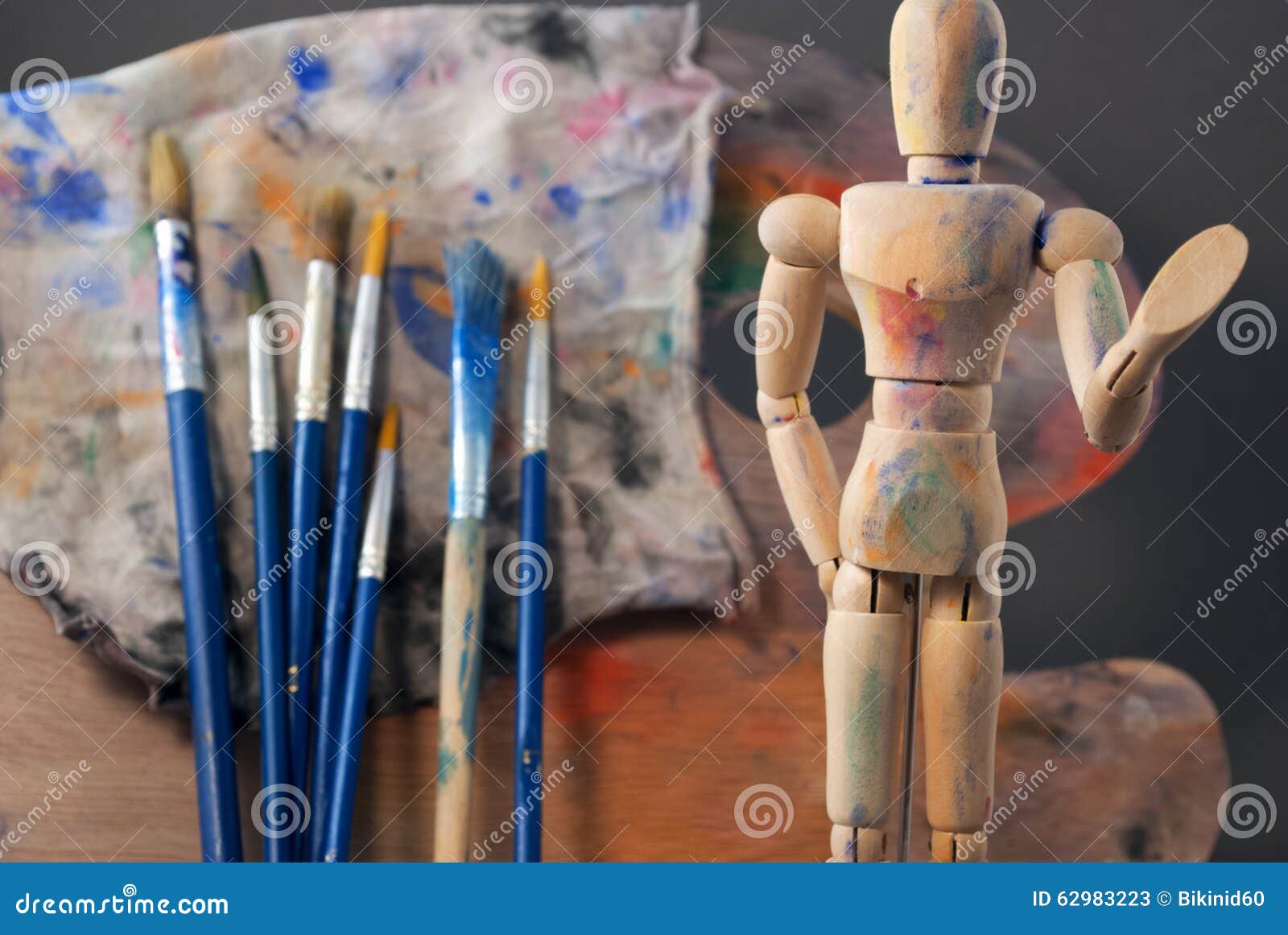 Ambience of art workplace. stock image. Image of tools - 62983223