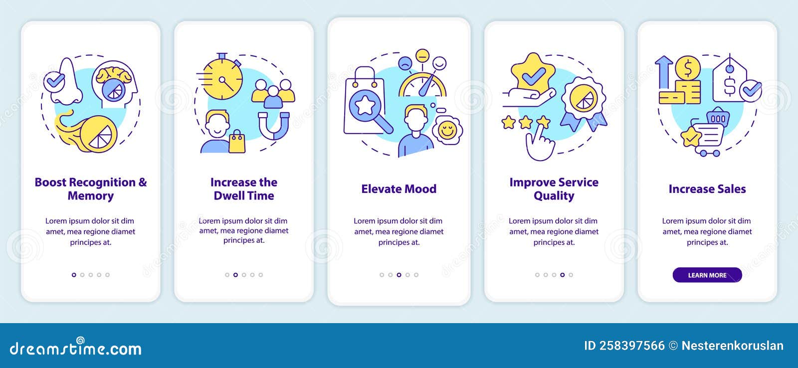 Ambient Scenting Benefits Onboarding Mobile App Screen Stock ...