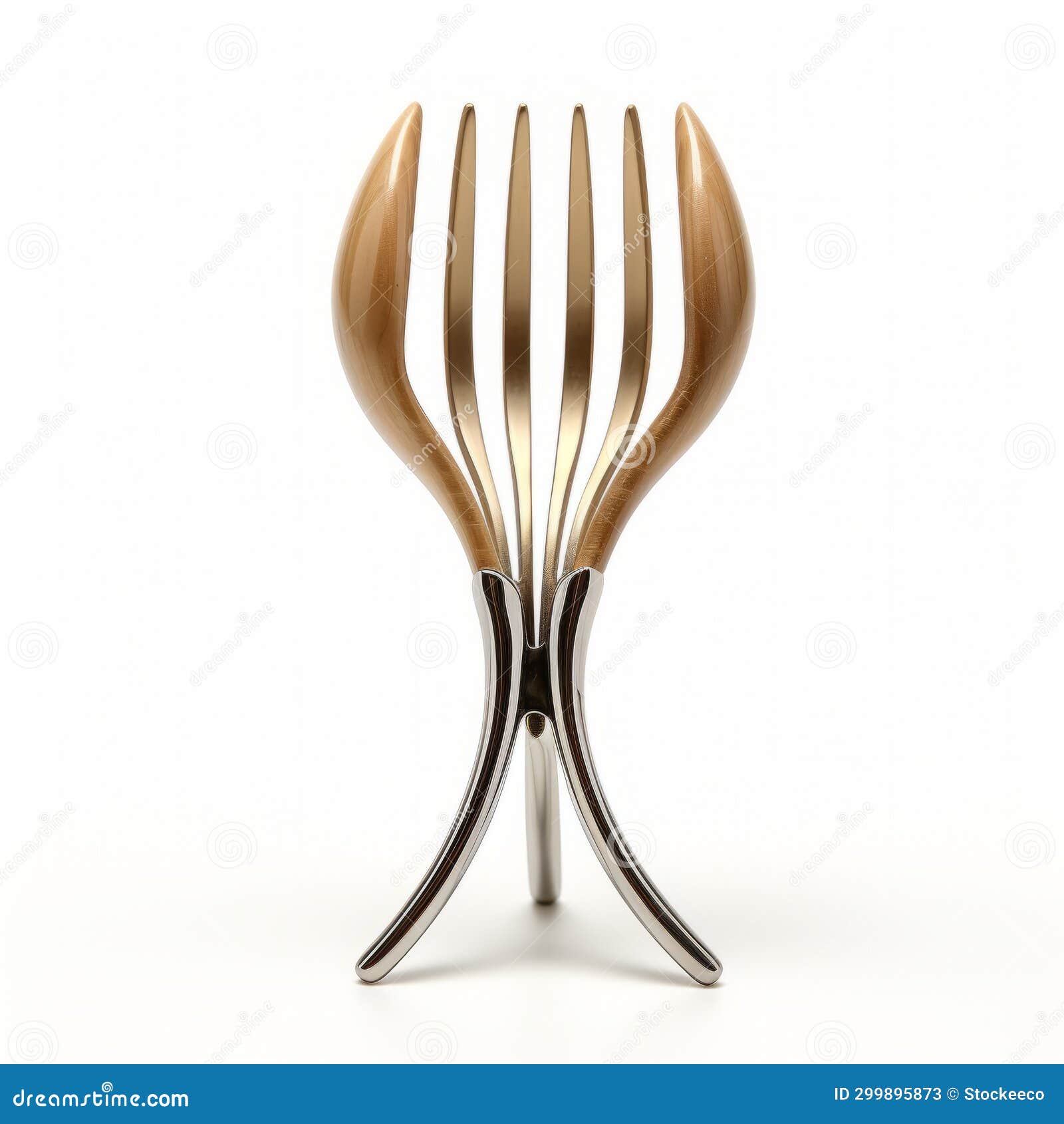 Sculptural Fork Statue With Distorted Figuration And Naturalistic Ocean ...