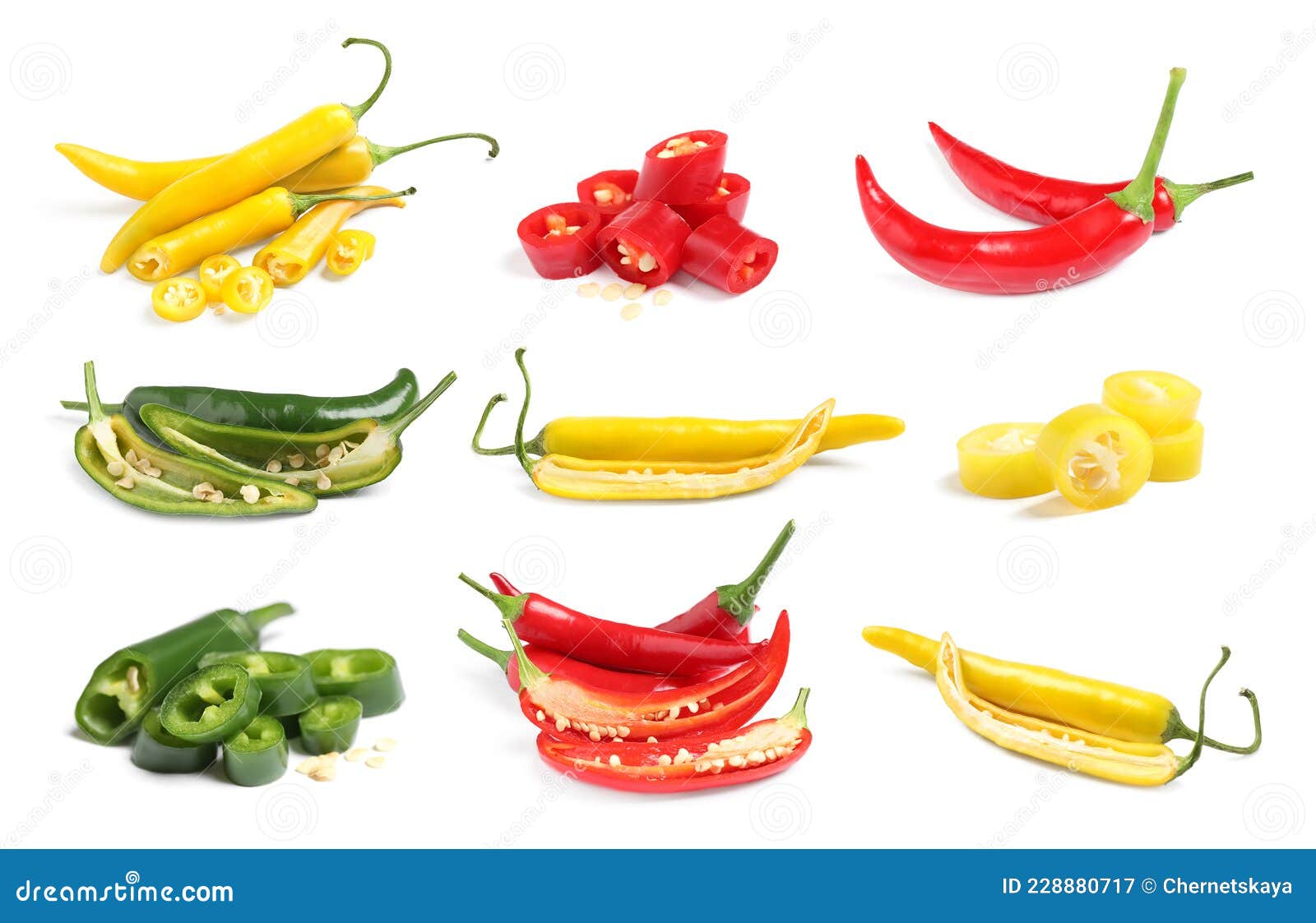 Ambientado Con Diferentes Chiles De Fondo Blanco Imagen de archivo ...