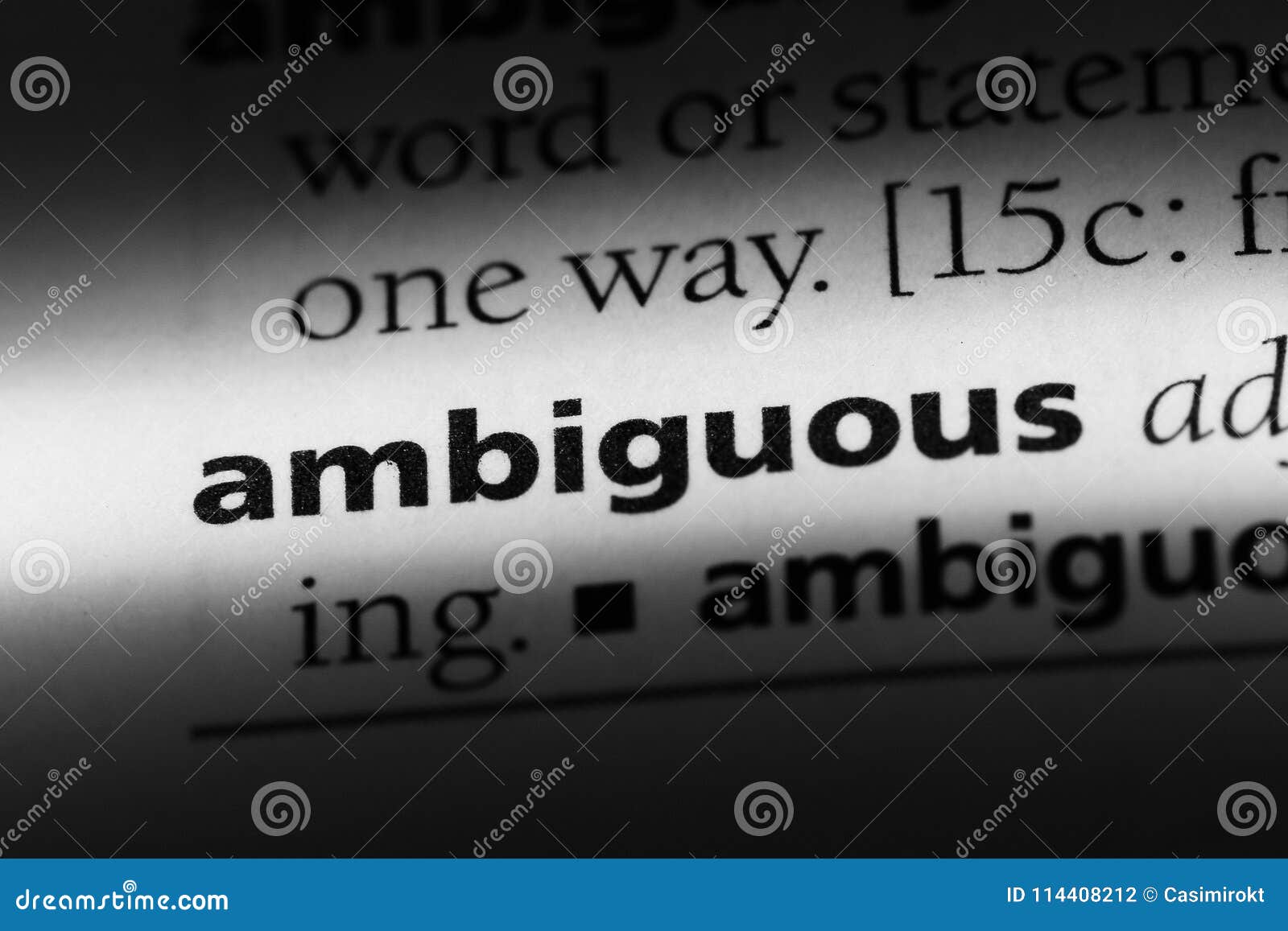 Ambiguous stock photo. Image of printed, isolated, idea - 114408212