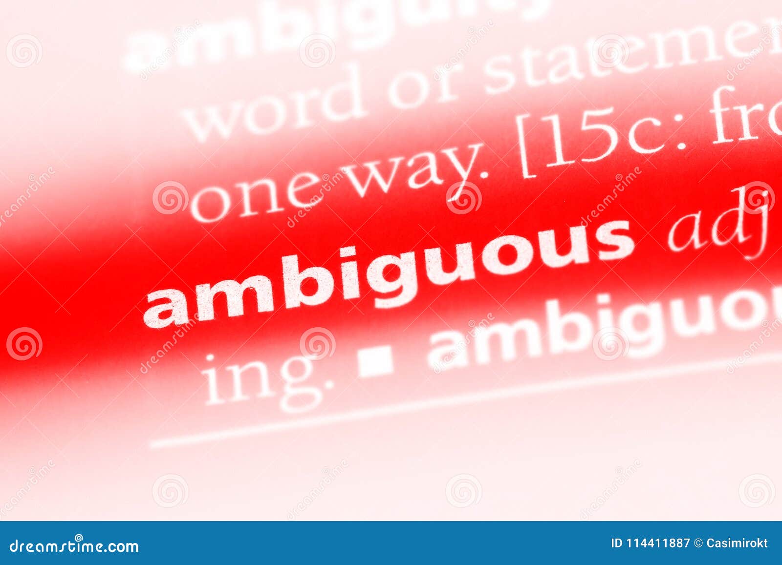 Ambiguous stock image. Image of definition, text, paper - 114411887