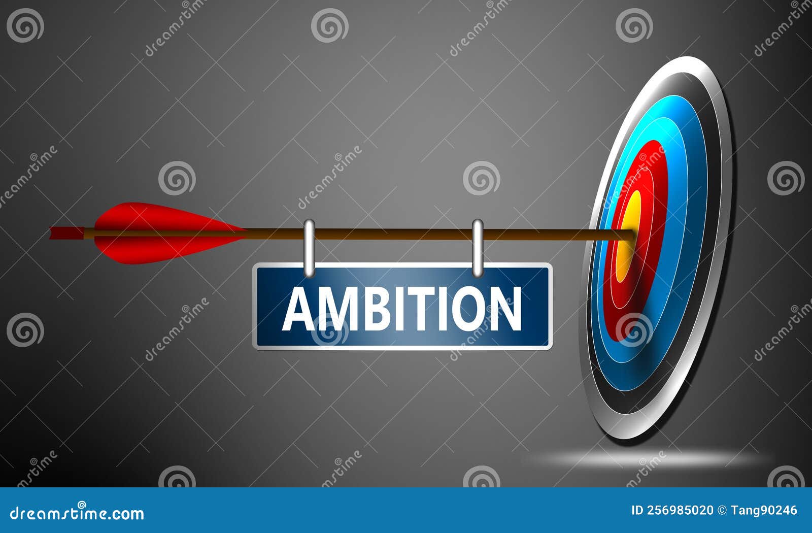 Ambition Banner Hang on Arrow Hit on Bull Eye Stock Illustration ...
