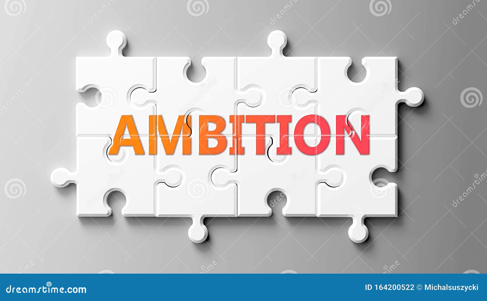 Ambition Complex Like A Puzzle - Pictured As Word Ambition On A Puzzle ...