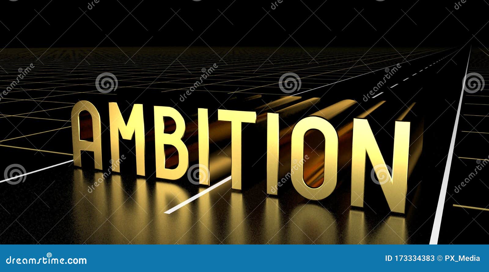 Ambition Concept, Road - 3D Rendering Stock Illustration - Illustration ...