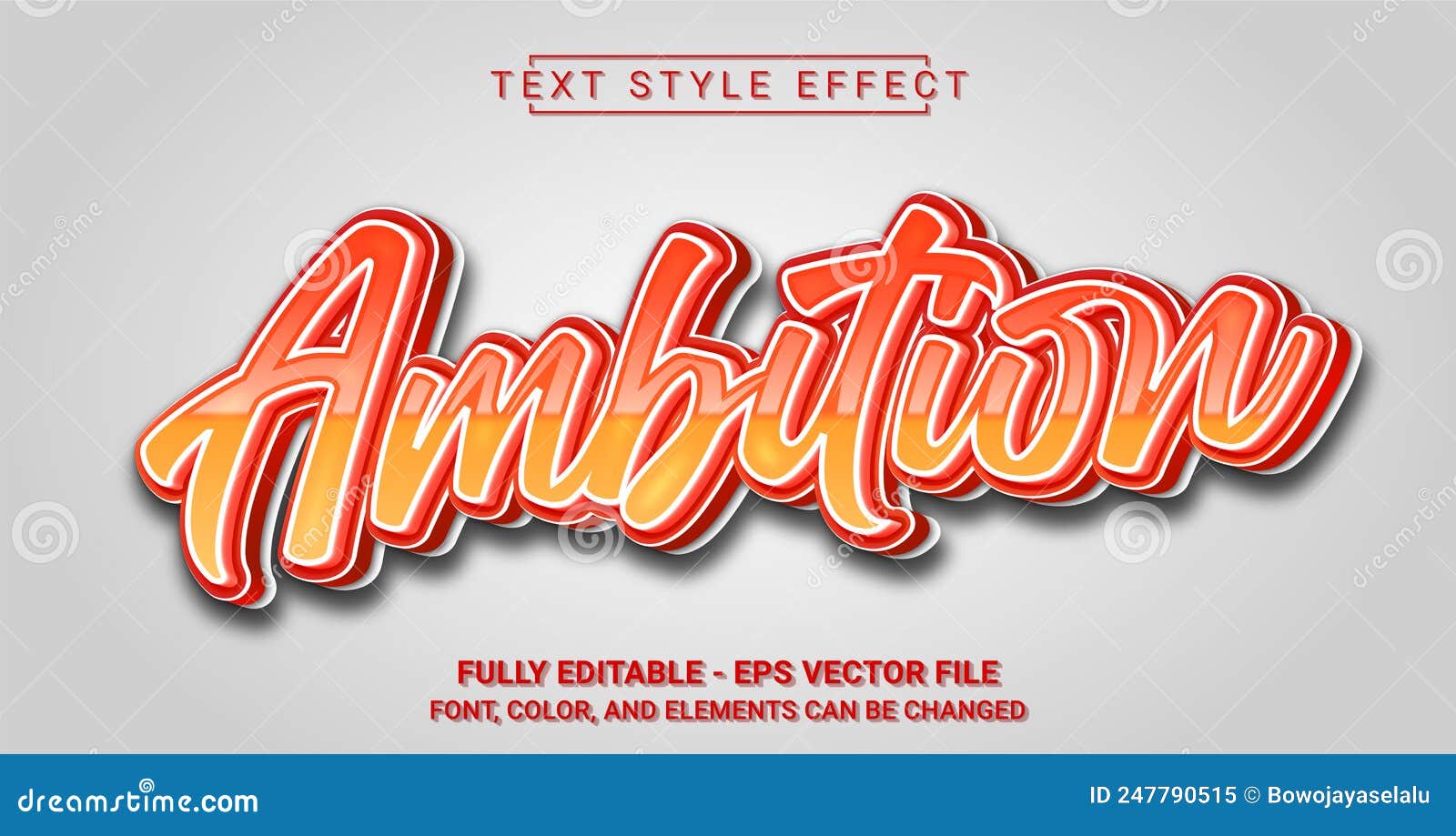 Ambition Text Style Effect. Editable Graphic Text Template Stock Vector ...