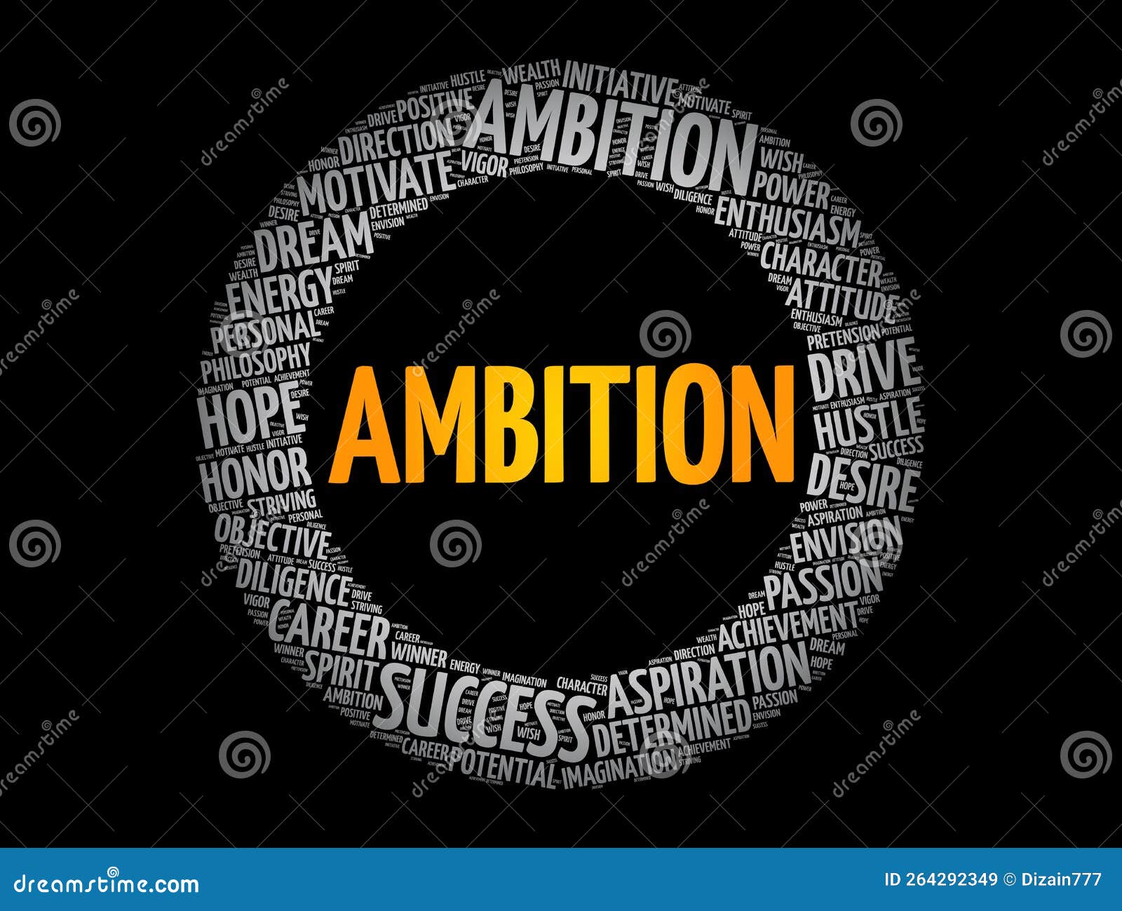 Ambition Word Cloud Collage, Concept Background Stock Illustration ...