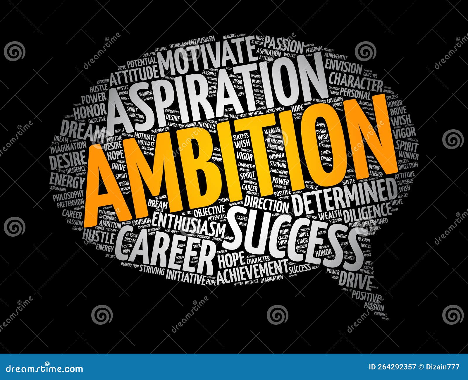 Ambition Word Cloud Collage, Concept Background Stock Illustration ...