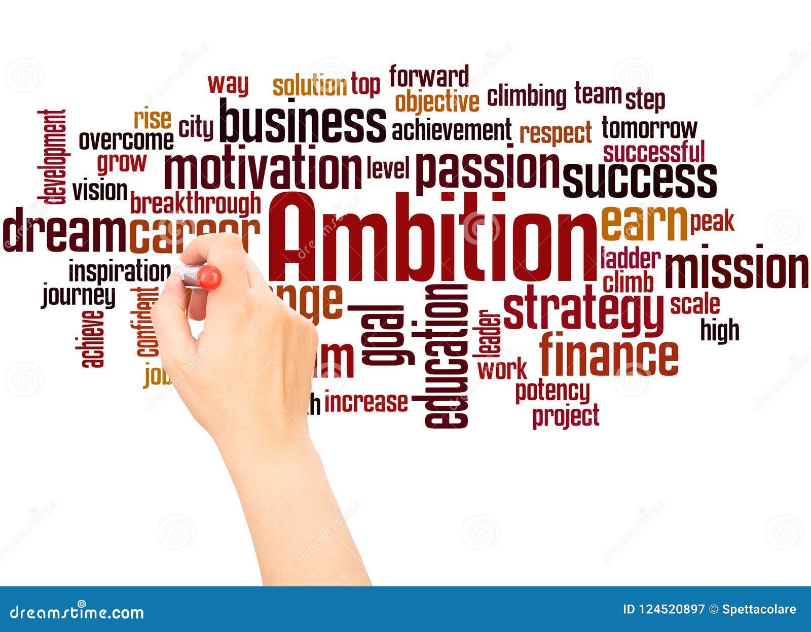 Ambition Word Cloud Hand Writing Concept Stock Image - Image of peak ...