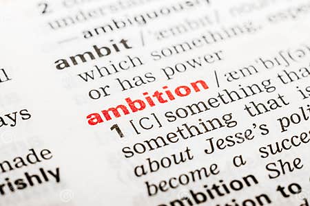 Ambition Word Definition stock photo. Image of marker - 37877162