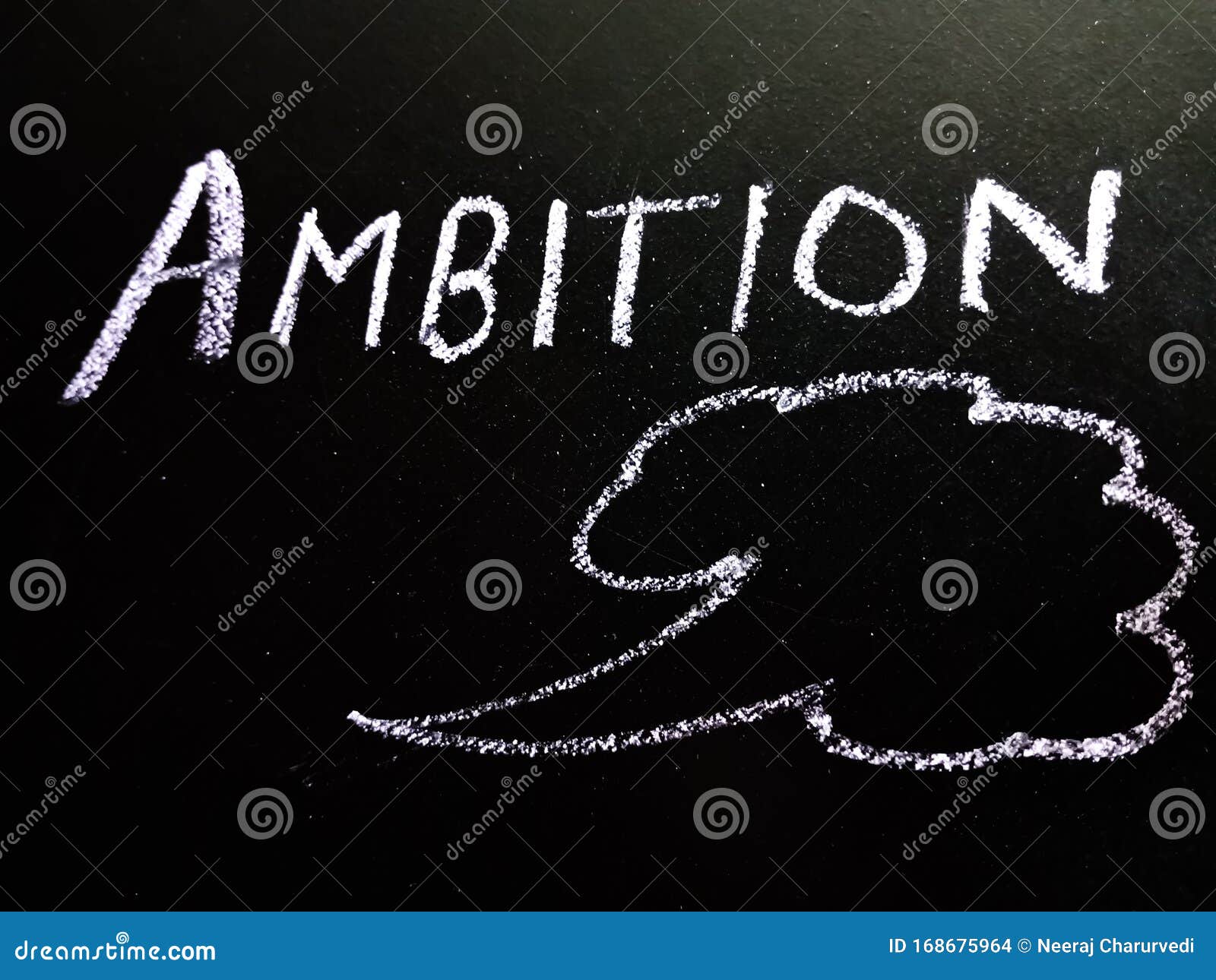 Ambition Words Displaying on Chalkboard Concept Stock Photo - Image of ...