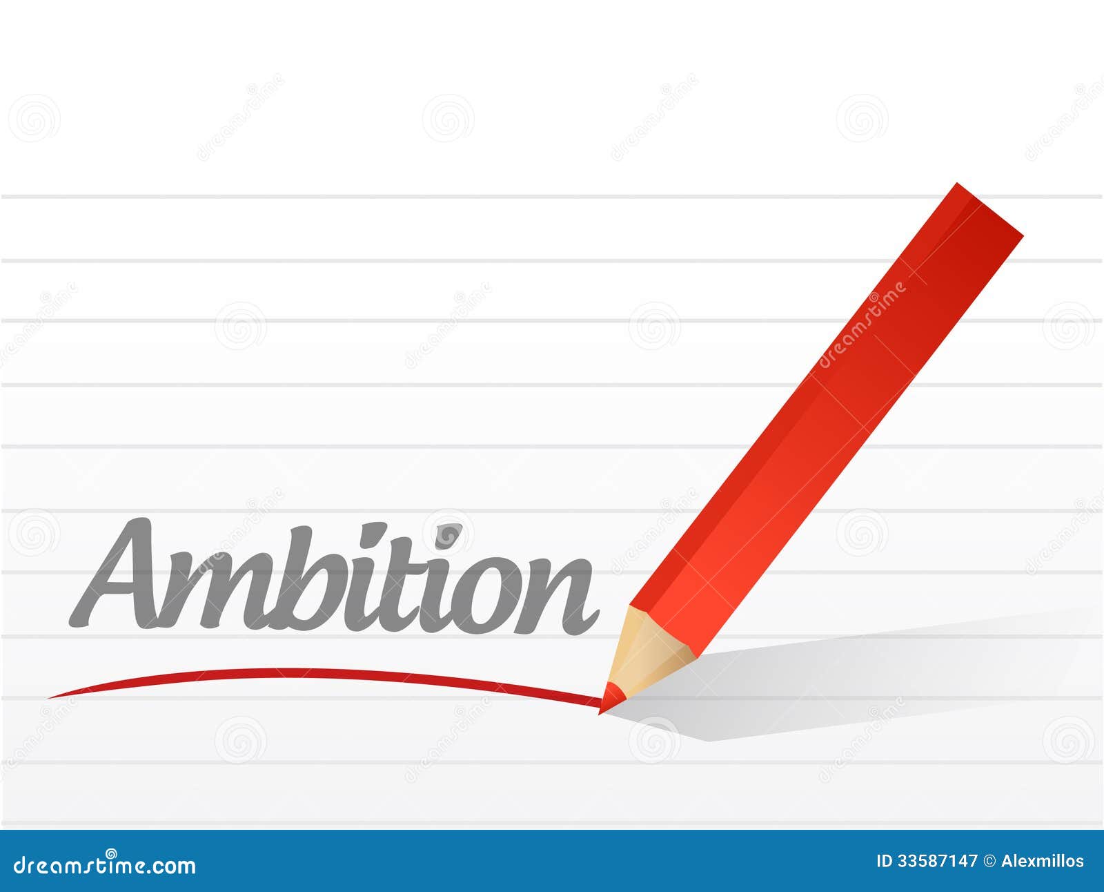 Ambition Written on a White Piece of Paper. Stock Illustration ...