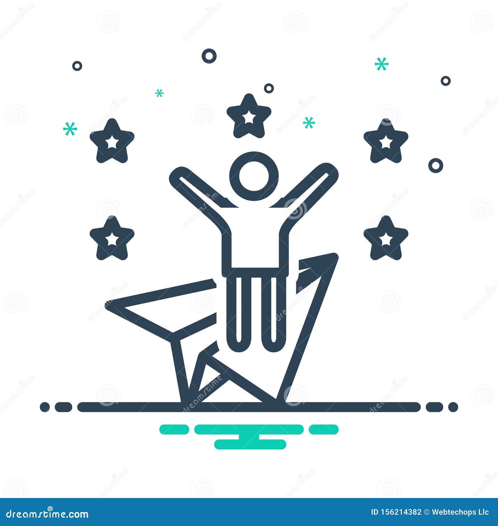 Black Mix Icon for Ambitious, Joyful and Wishful Stock Vector ...