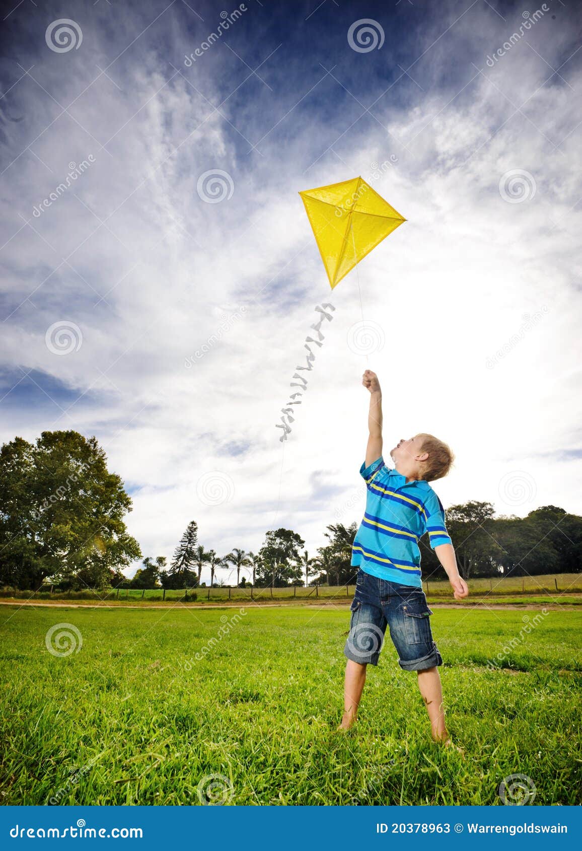 Ambitious boy flying kite stock image. Image of blond - 20378963