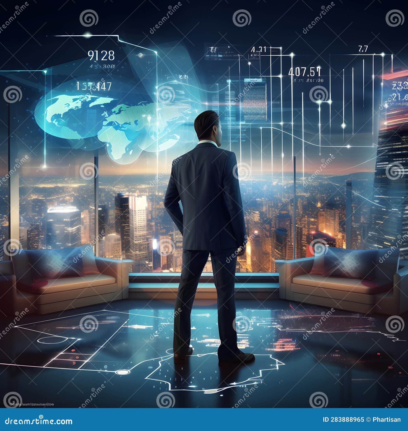 Ambitious Business Man Planning Future Growth and Development Stock ...