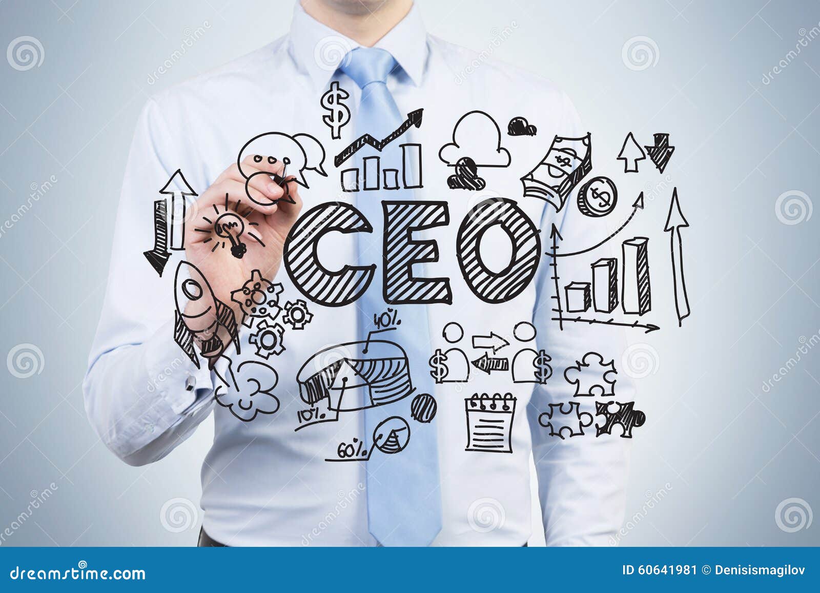 An Ambitious Employee Is Drawing A Corporate Governance Chart On The ...