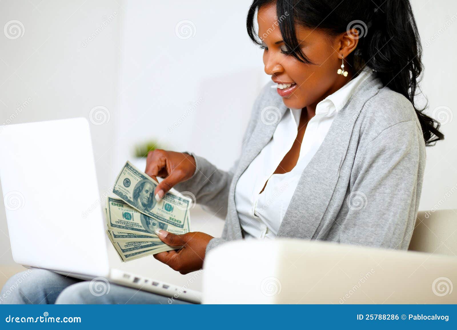 Ambitious Excited Woman with Dollars Stock Photo - Image of cheerful ...