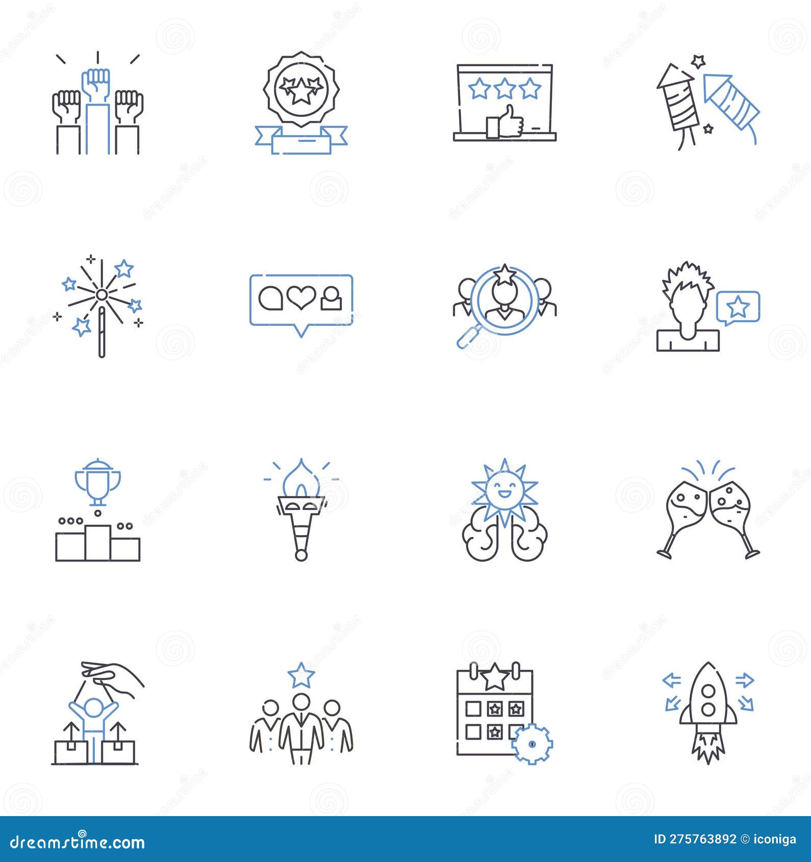 Ambitious Go-getters Line Icons Collection. Determined, Driven ...