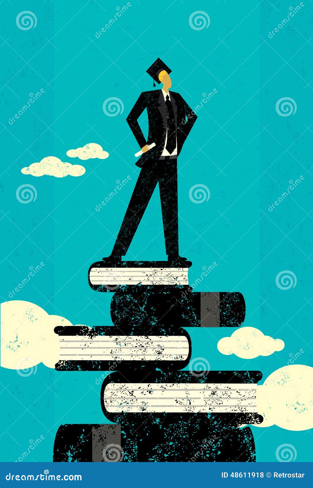 Ambitious Graduate stock vector. Illustration of achievement - 48611918