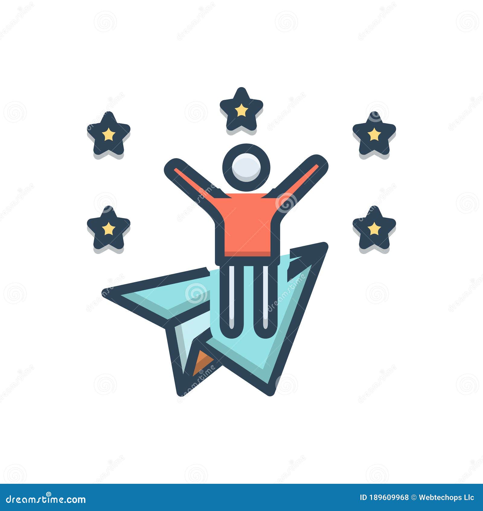 Color Illustration Icon for Ambitious, Joyful and Wishful Stock ...