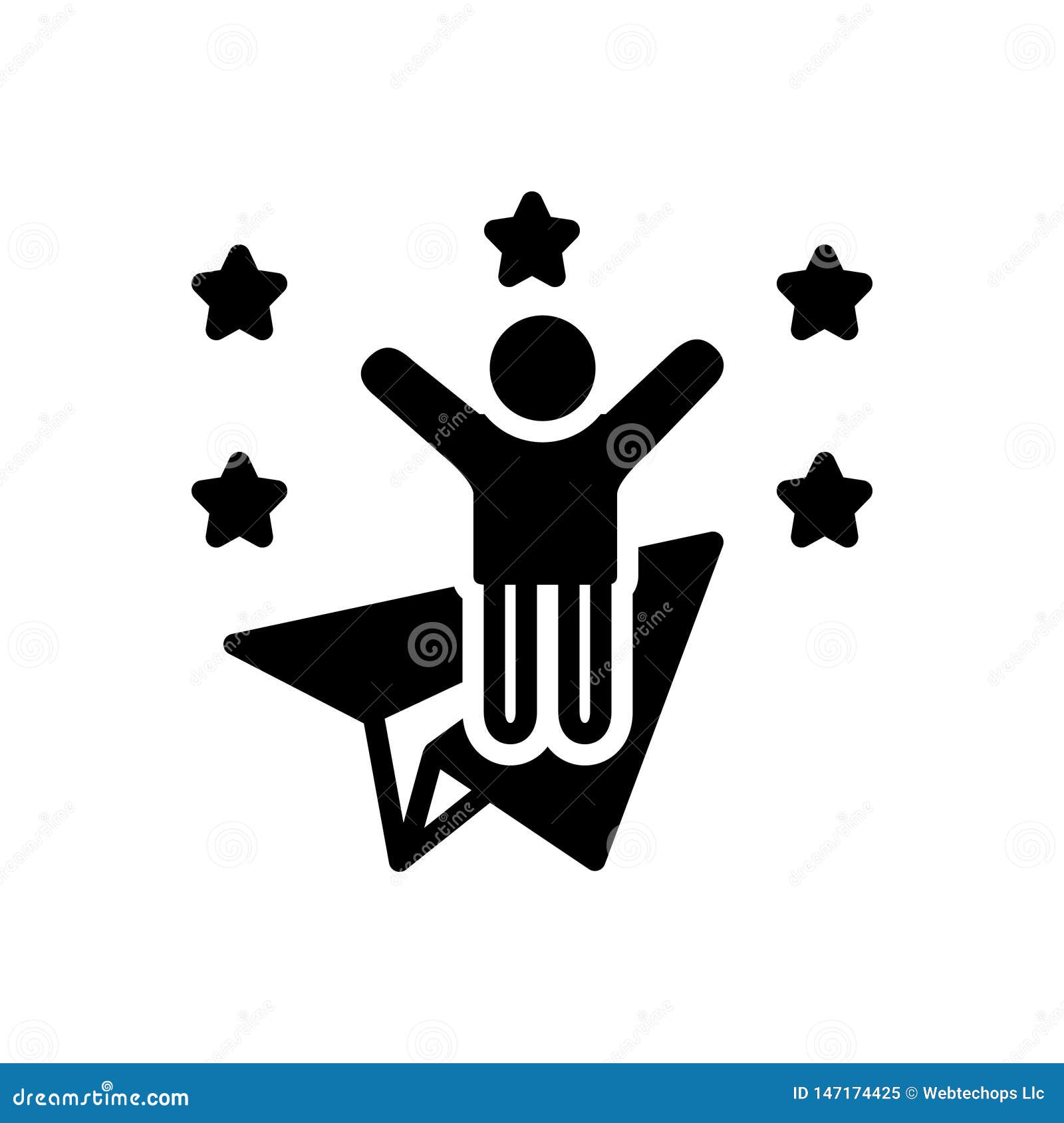 Black Solid Icon for Ambitious, Joyful and Wishful Stock Vector ...