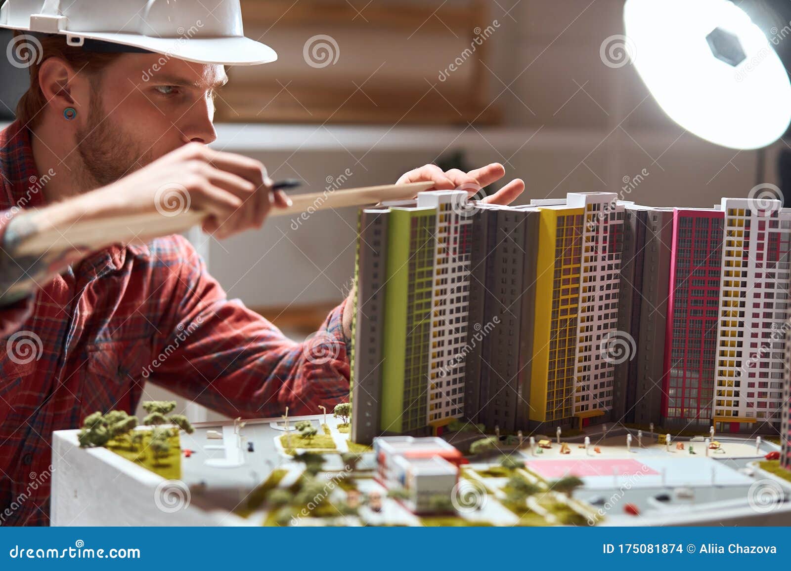Ambitious Man Creates a Complete Model of a Building Stock Photo ...