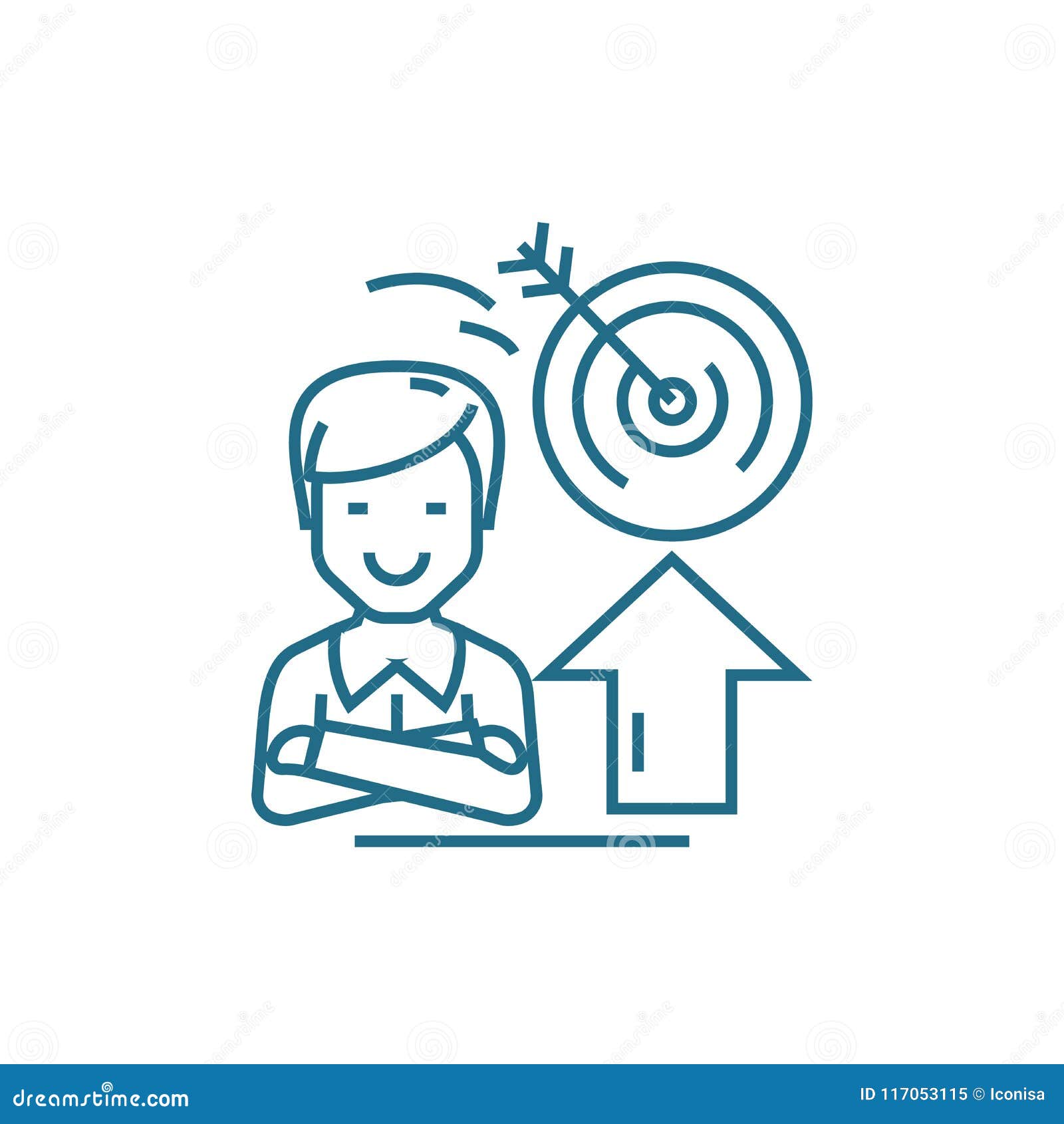 Ambitious Objectives Linear Icon Concept Ambitious Objectives Line