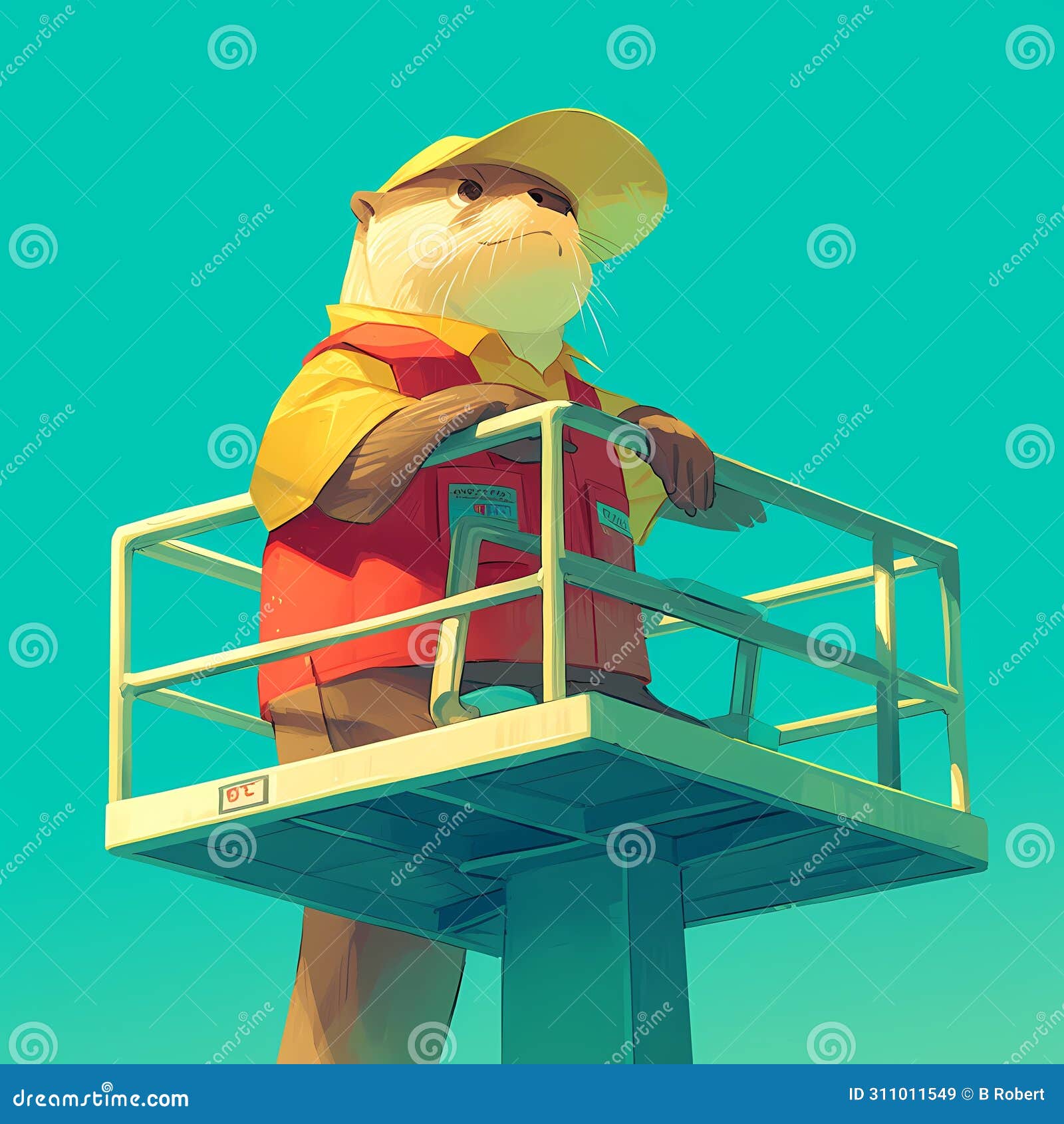 Ambitious Otter Lifeguard On Duty Stock Illustration Illustration Of Assistance Adventure