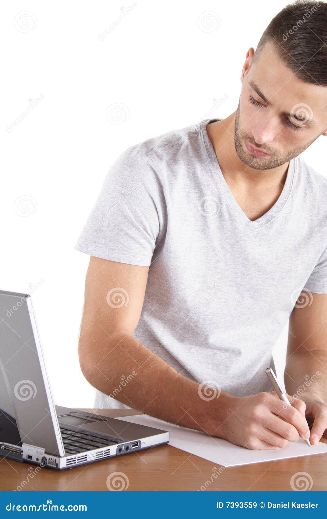 Ambitious Student stock image. Image of person, desk, isolated - 7393559