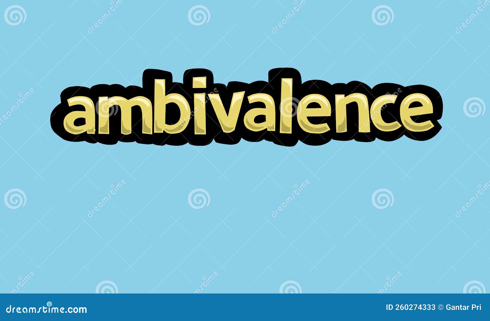 AMBIVALENCE Writing Vector Design on a Blue Background Stock ...