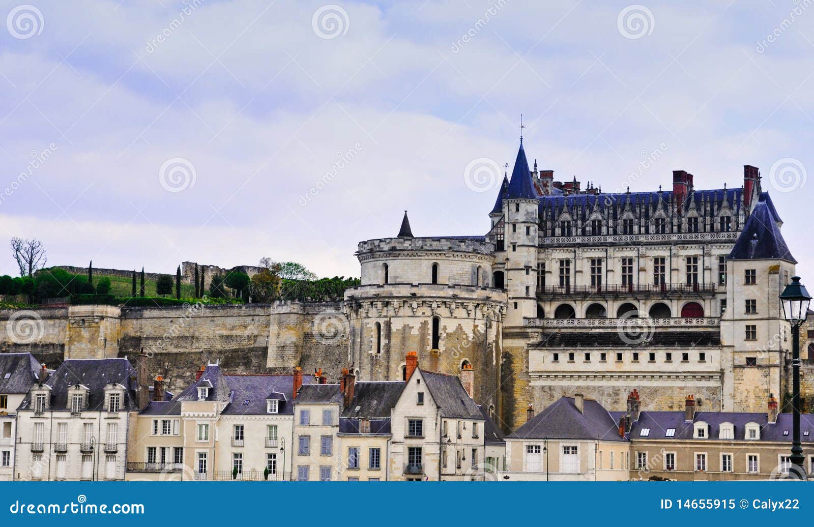 Amboise Castle and Village stock image. Image of valley - 14655915