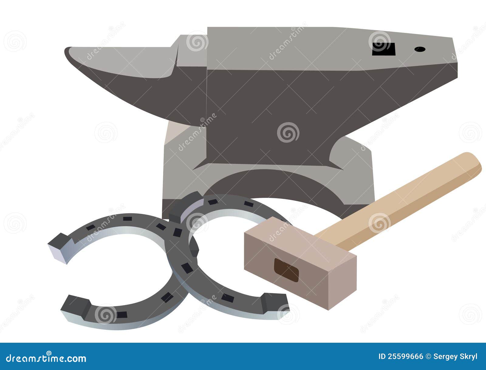 Amboss, Hammer Und Ein Hufeisen Vektor Abbildung - Illustration von ...