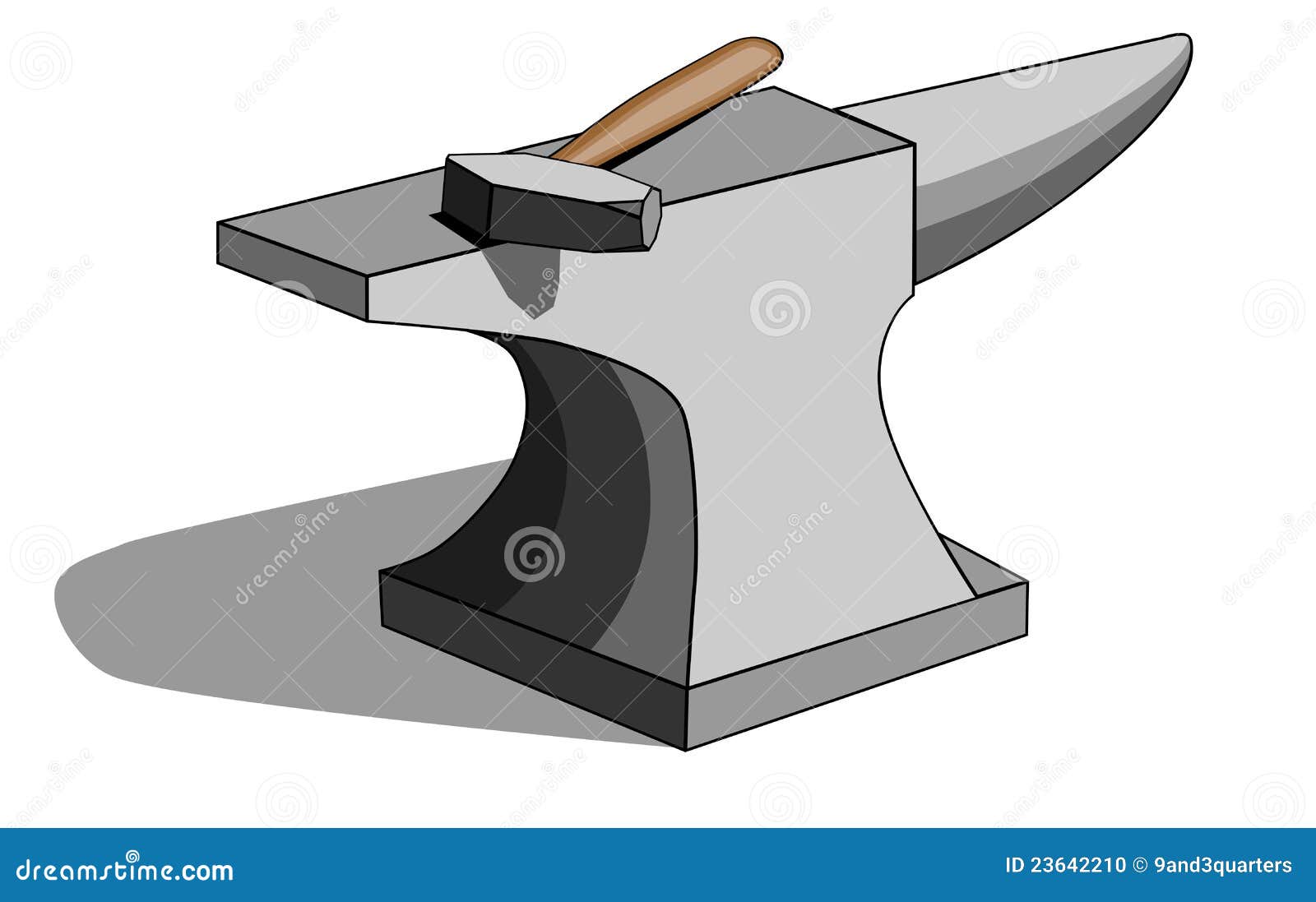 Amboss und Hammer stock abbildung. Illustration von hilfsmittel - 23642210