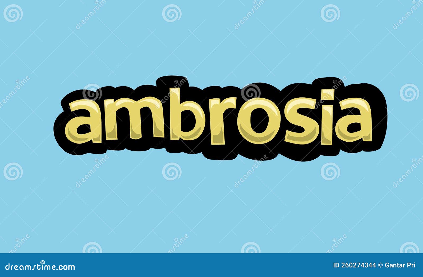AMBROSIA Writing Vector Design on a Blue Background Stock Illustration ...