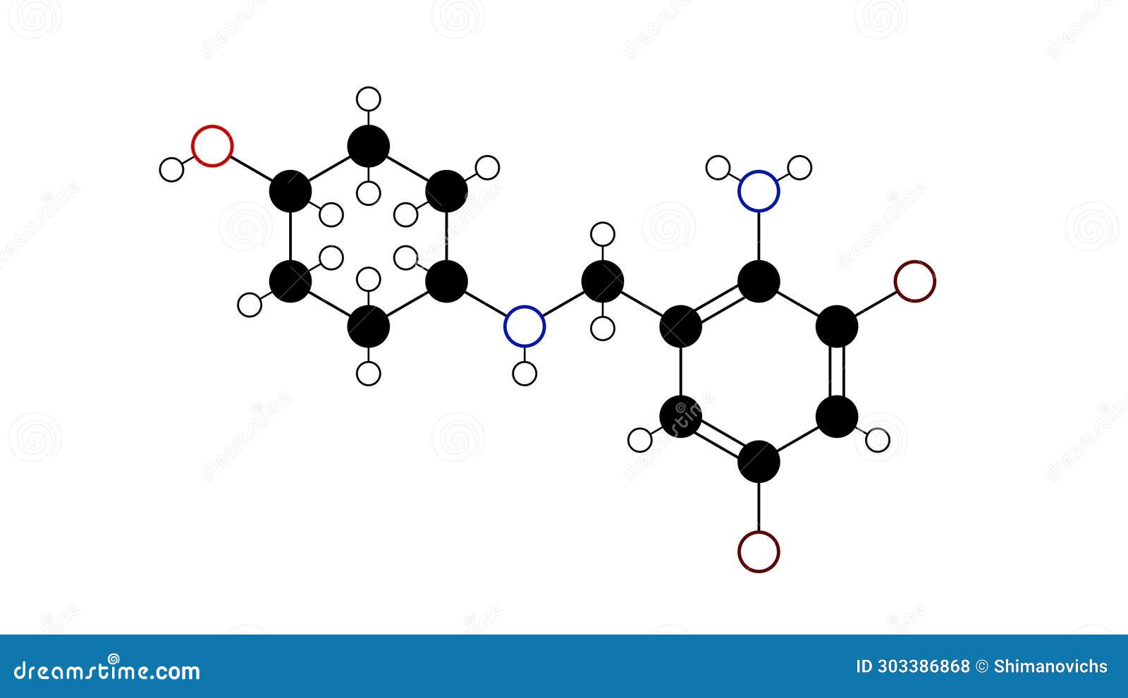 Ambroxol Molecule, Structural Chemical Formula, Ball-and-stick Model ...