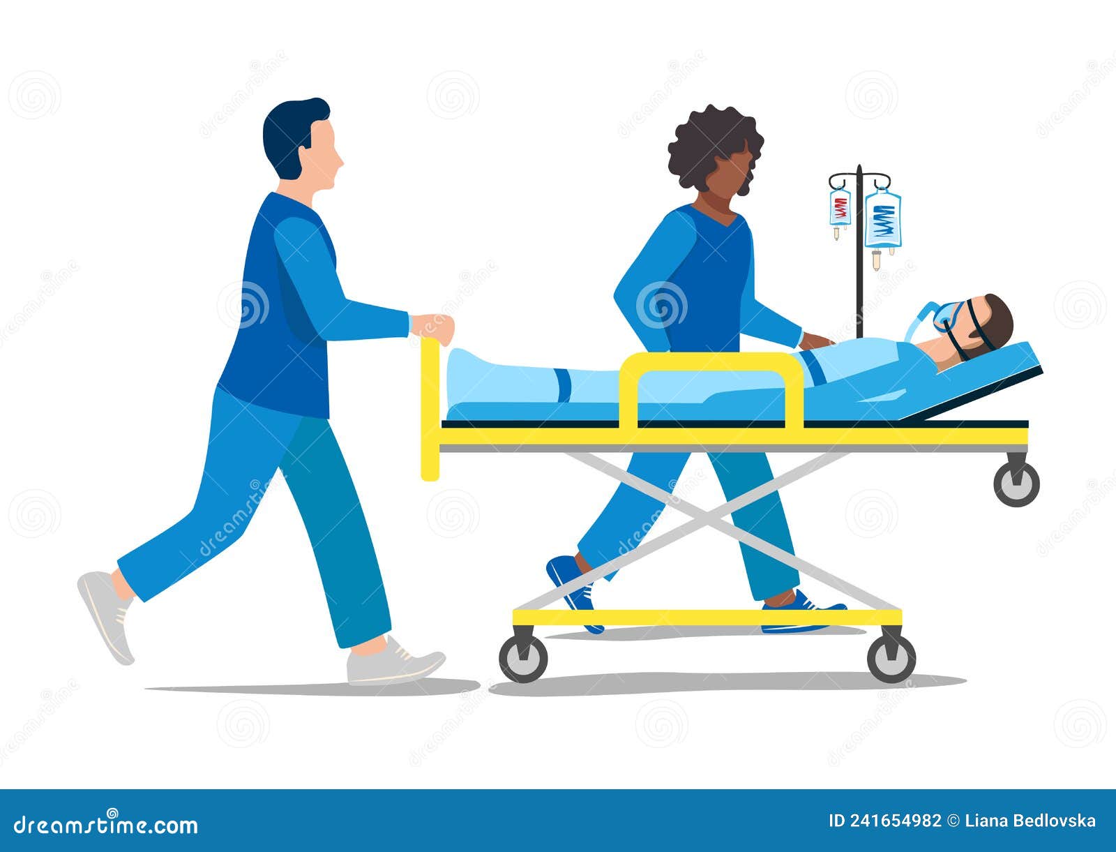 Two Paramedics are Assisting a Patient Stock Vector - Illustration of ...