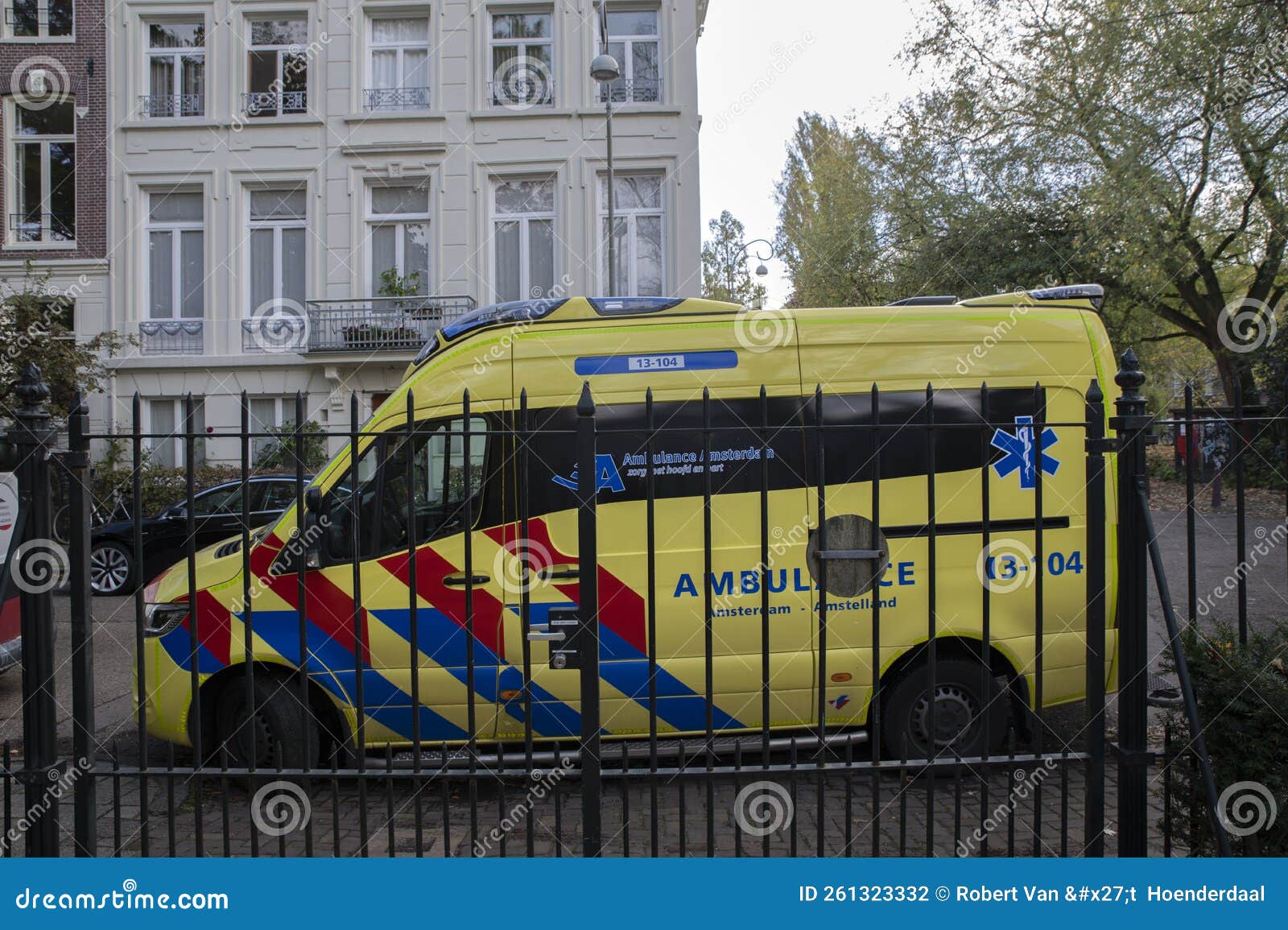Ambulance Behind a Gate at Amsterdam the Netherlands 2-11-2022 ...