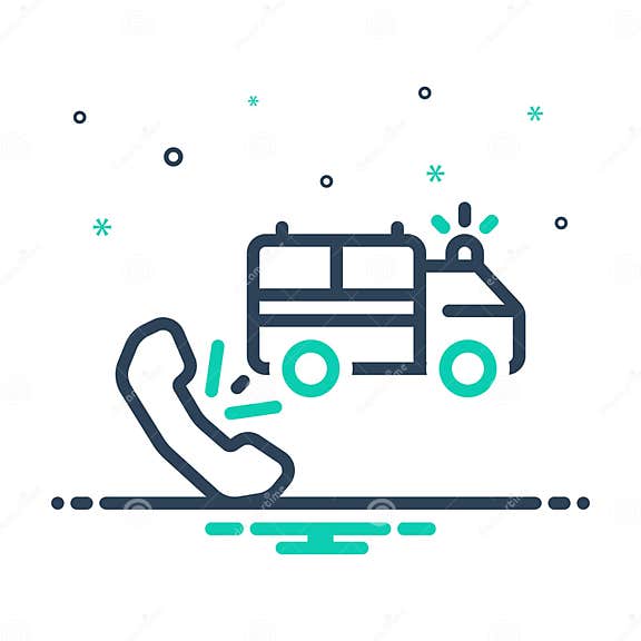 Mix Icon for Ambulance Call, Ambulance Andvehicle Stock Illustration ...