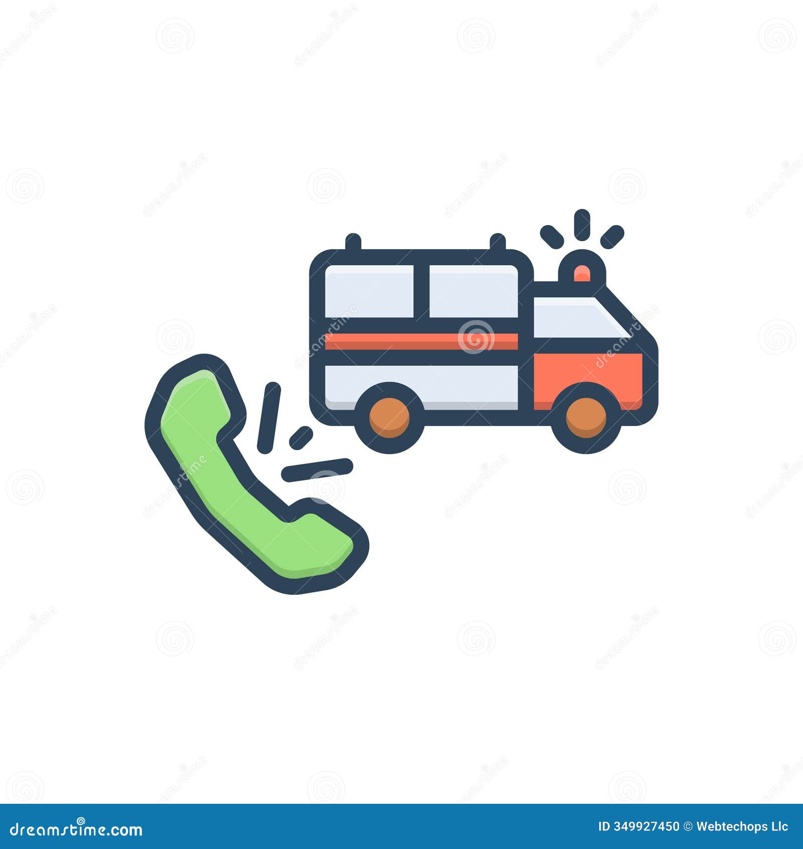Color Illustration Icon for Ambulance Call, Ambulance Andvehicle Stock ...