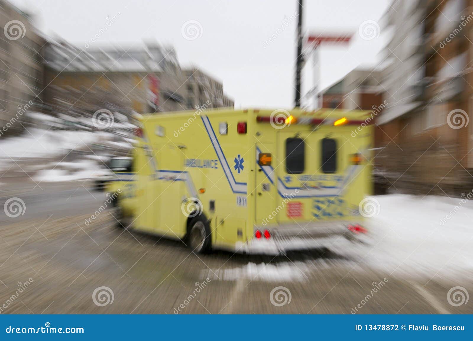 Ambulance car in action stock photo. Image of emergency - 13478872