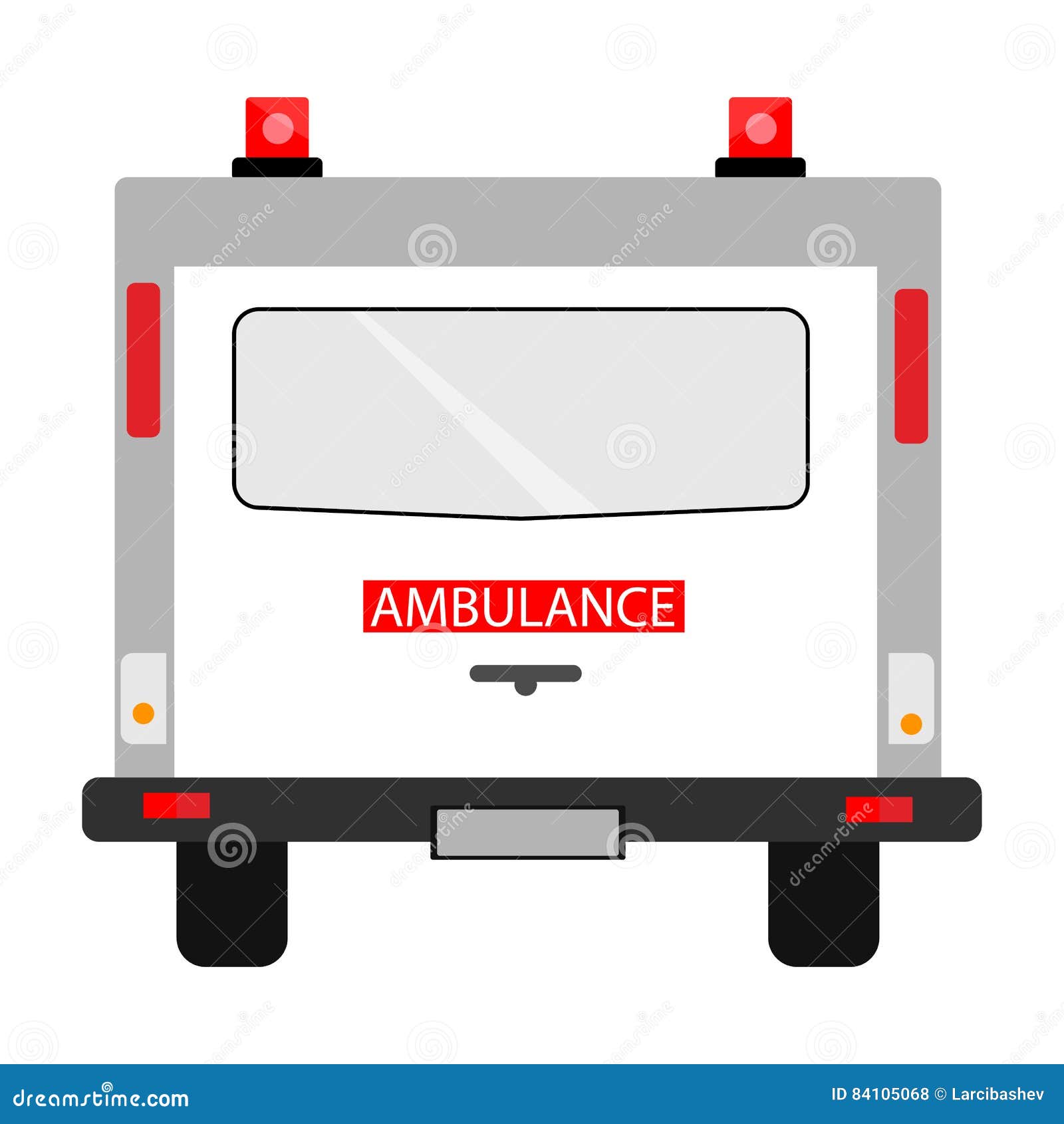 Ambulance car back view stock vector. Illustration of service - 84105068
