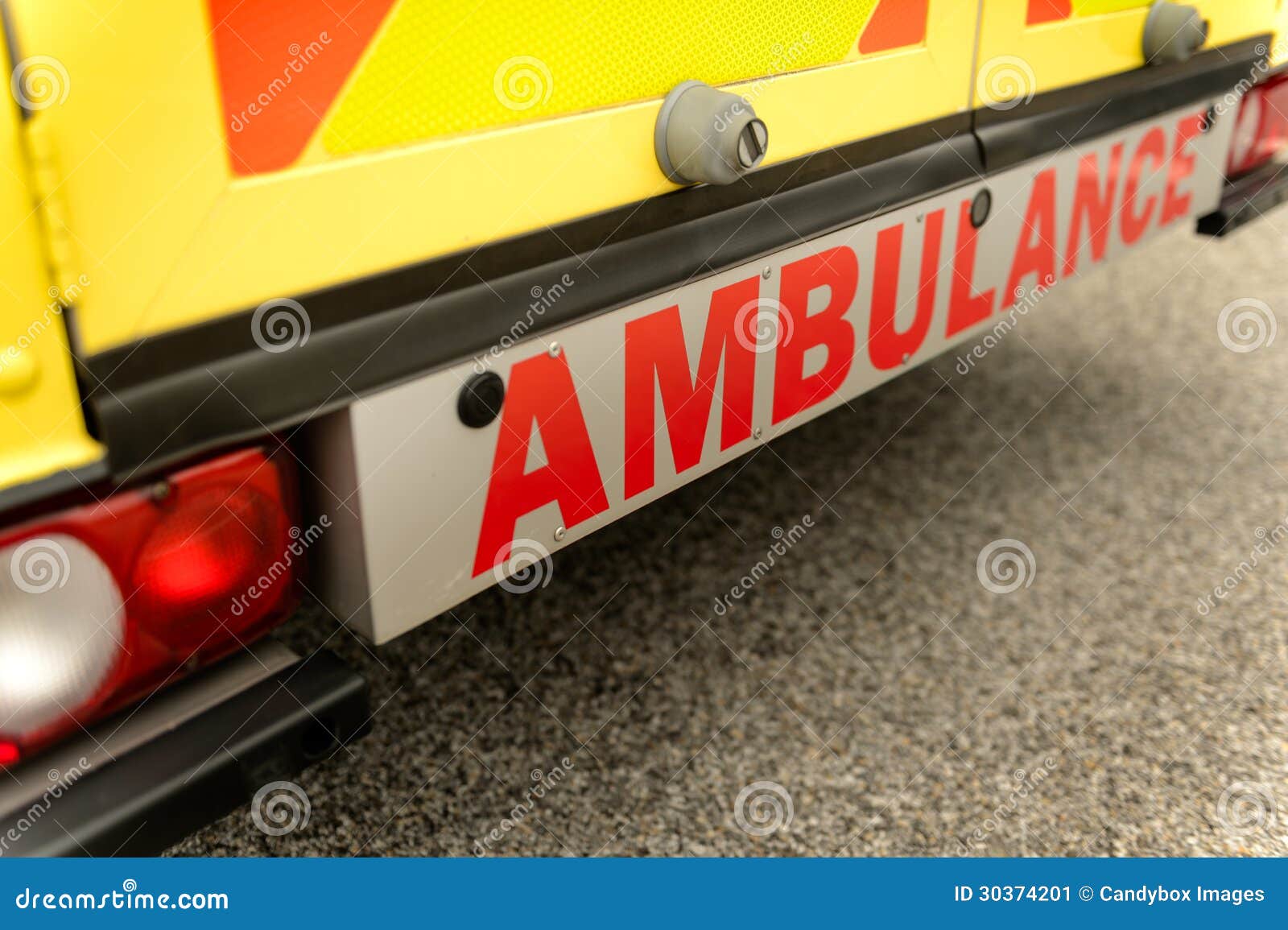 Ambulance Car from Behind Sign Stock Image - Image of emergency ...