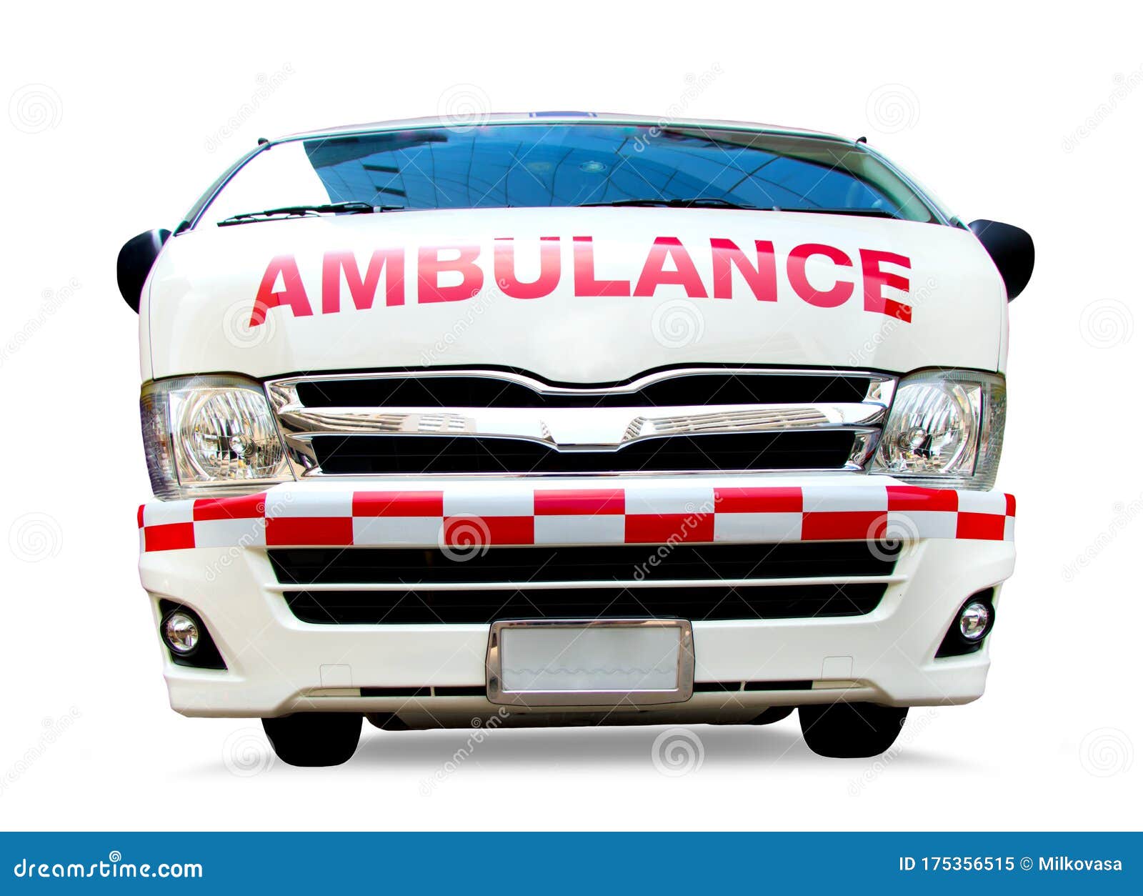 Ambulance car, front view. stock image. Image of isolated - 175356515