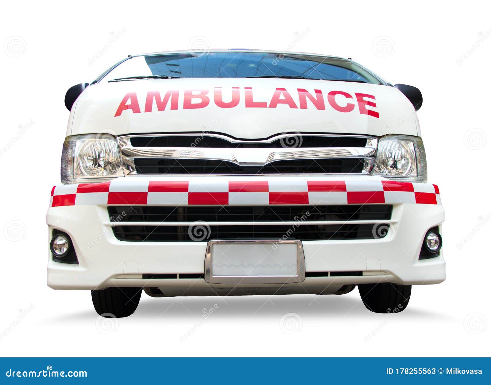 Ambulance Car, Front View, Isolated on White Background. Stock Image ...