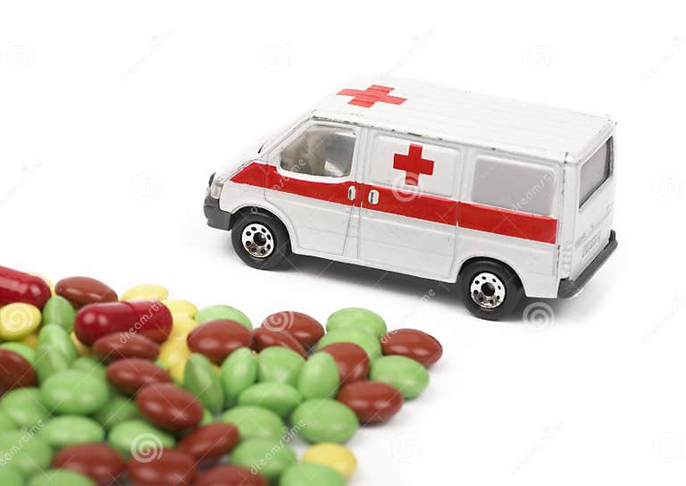 Ambulance car and pills stock image. Image of ambulance - 7548901