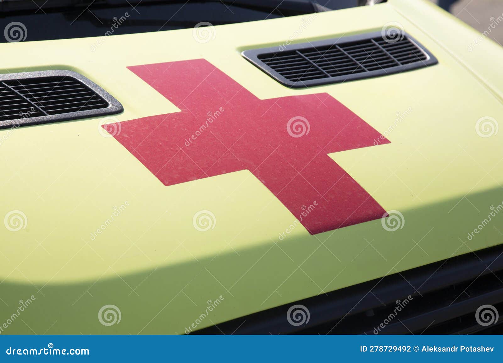 Ambulance Car. the Sign of an Ambulance Stock Photo - Image of road ...