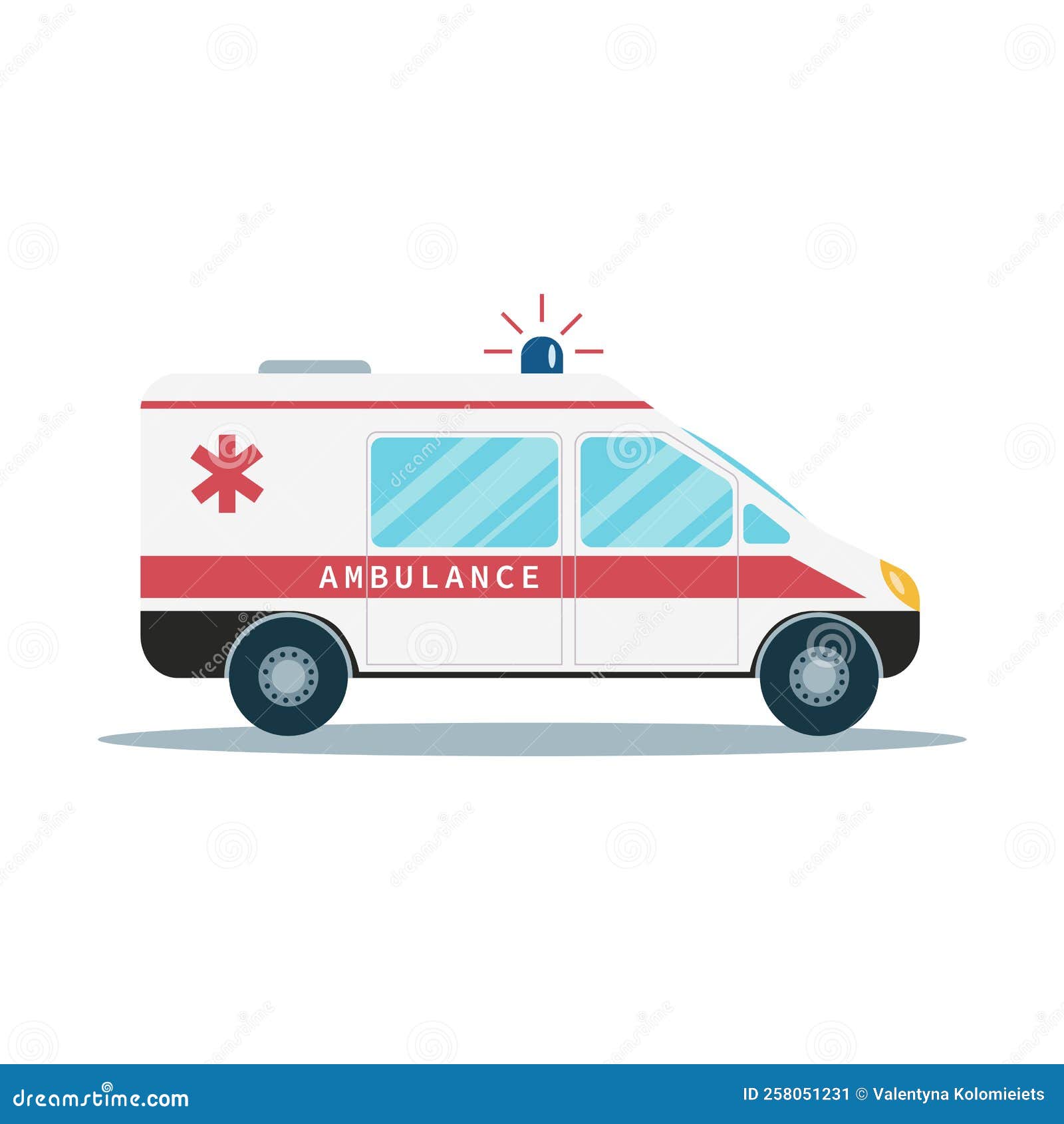 Ambulance Car Vector Isolated on White Stock Vector - Illustration of ...