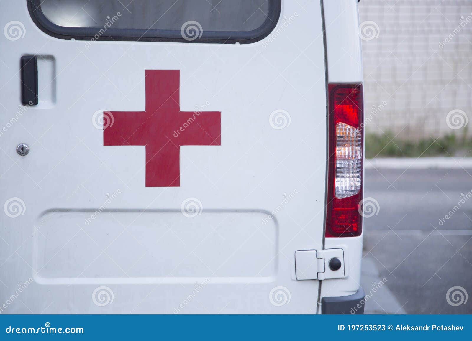 Ambulance Car.White Ambulance, Rear View Editorial Stock Photo - Image ...
